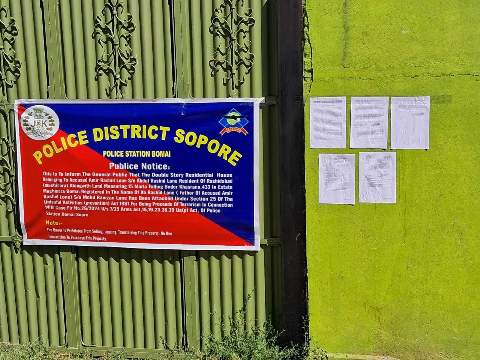 Police attach property of terror associate under UAPA in Sopore ...