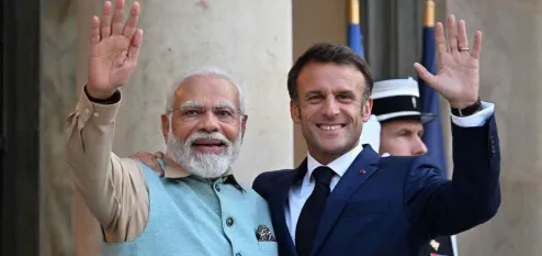 A symbolic journey - Modi, Macron travel together on French ...