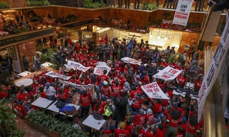 Jewish protesters occupy Trump Tower in support of pro-Palestine activist
