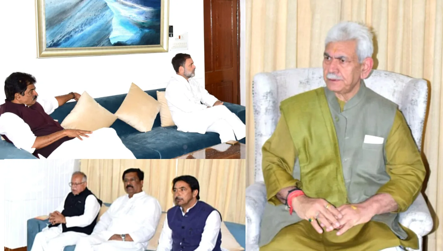 LoP Rahul Gandhi calls on LG Manoj Sinha, discusses aspects of Pahalgam ...
