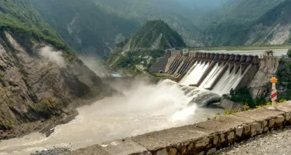 Spillway gates of Salal Dam in Reasi opened for discharging excessive water