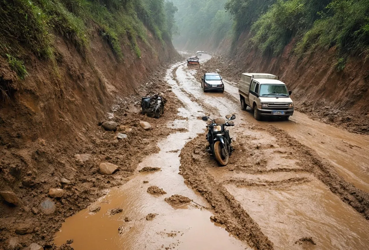 ‘Rains wash away macadamisation hopes at 300-metre Tharad stretch’