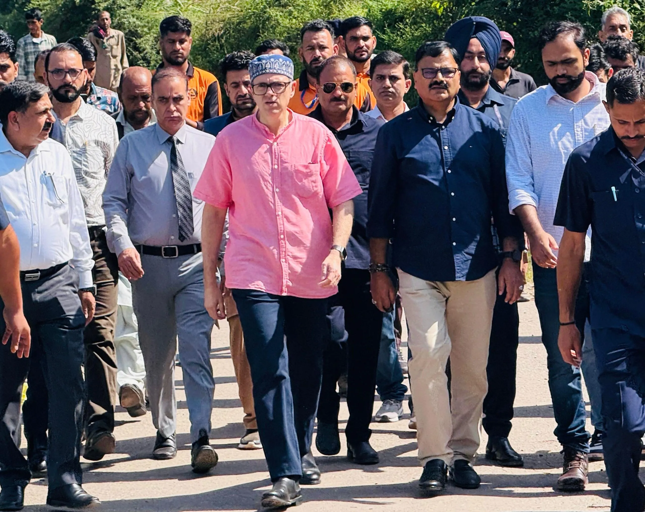 CM Omar Abdullah visits land sinking affected village Kalaban